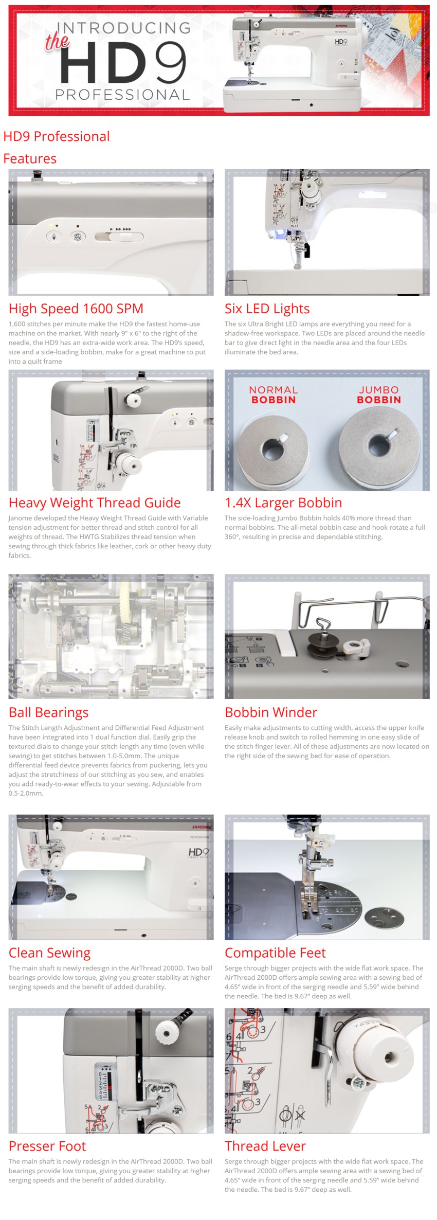 Janome HD9 Professional